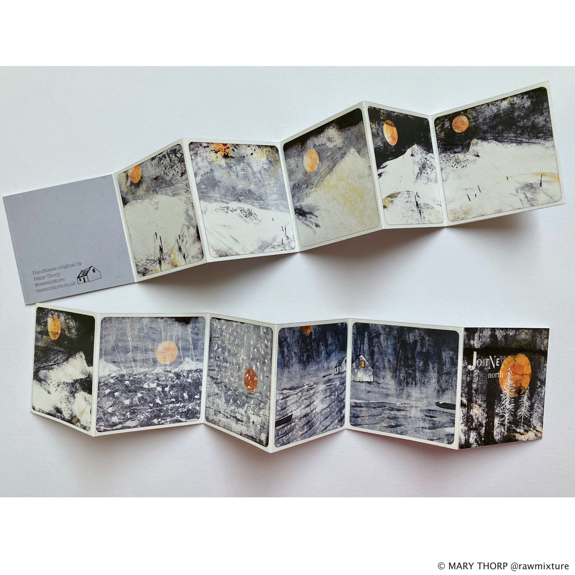 Handmade Artist's Book: Journey North, Small Concertina of Winter ...