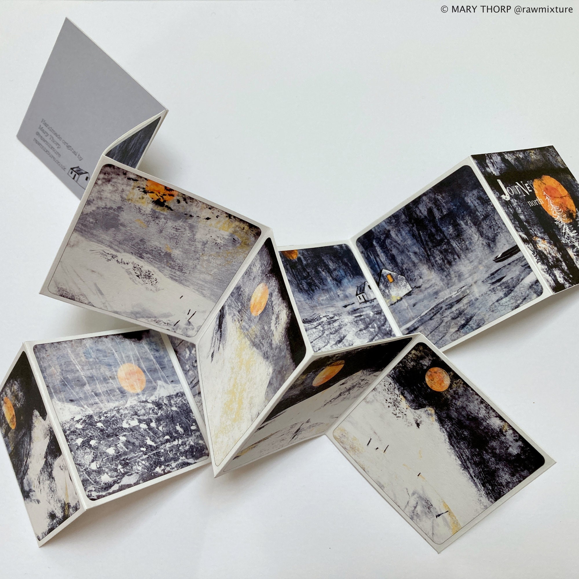 Handmade Artist's Book: Journey North, Small Concertina of Winter ...