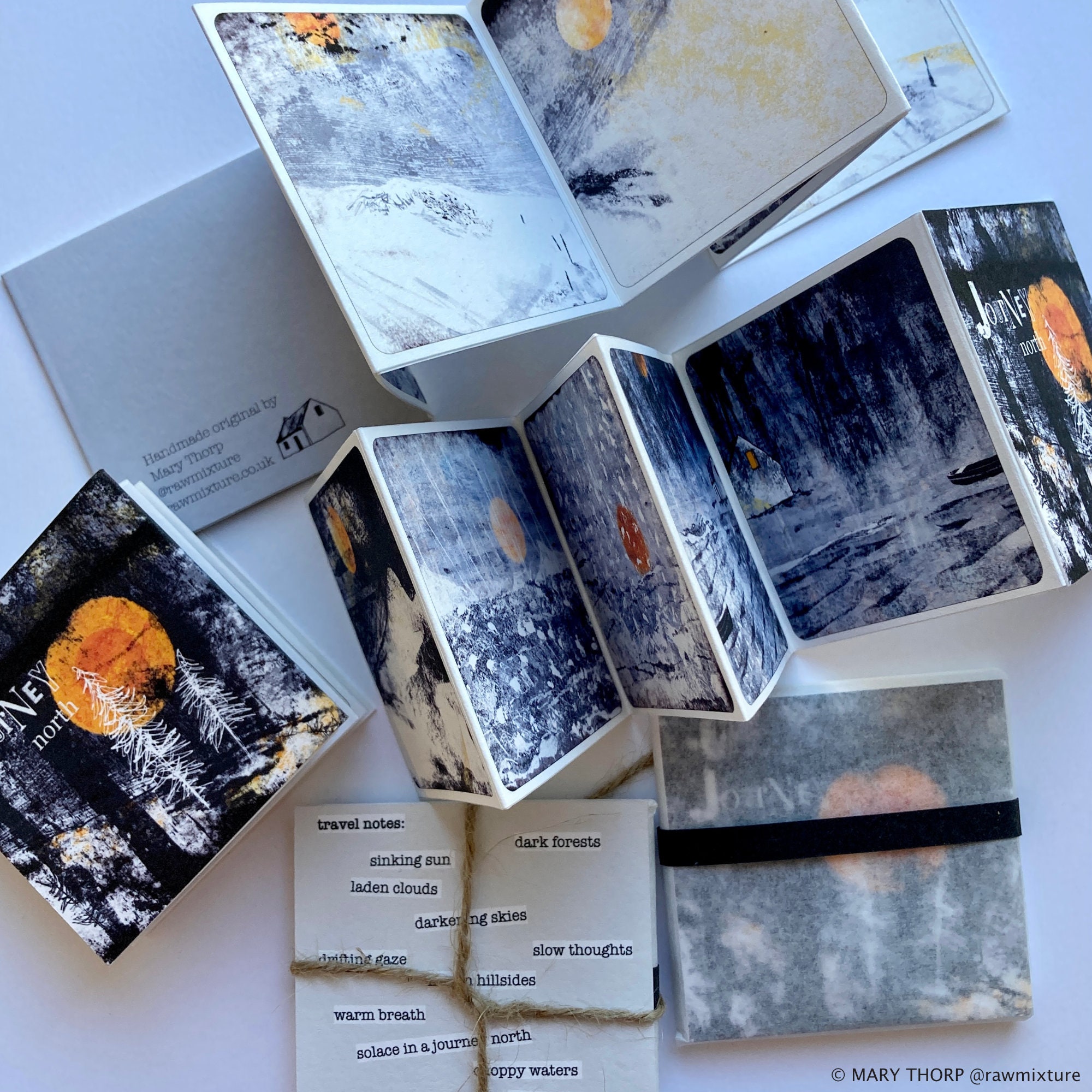 Handmade Artist's Book: Journey North, Small Concertina of Winter ...