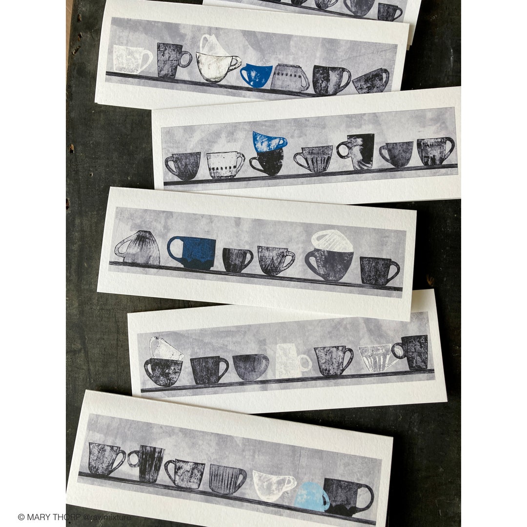 Individual Long Blank Cards - the Barista's Cup Shelves, Espresso ...