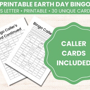 Printable Earth Day Bingo Game 30 Cards Fun and Engaging - Etsy