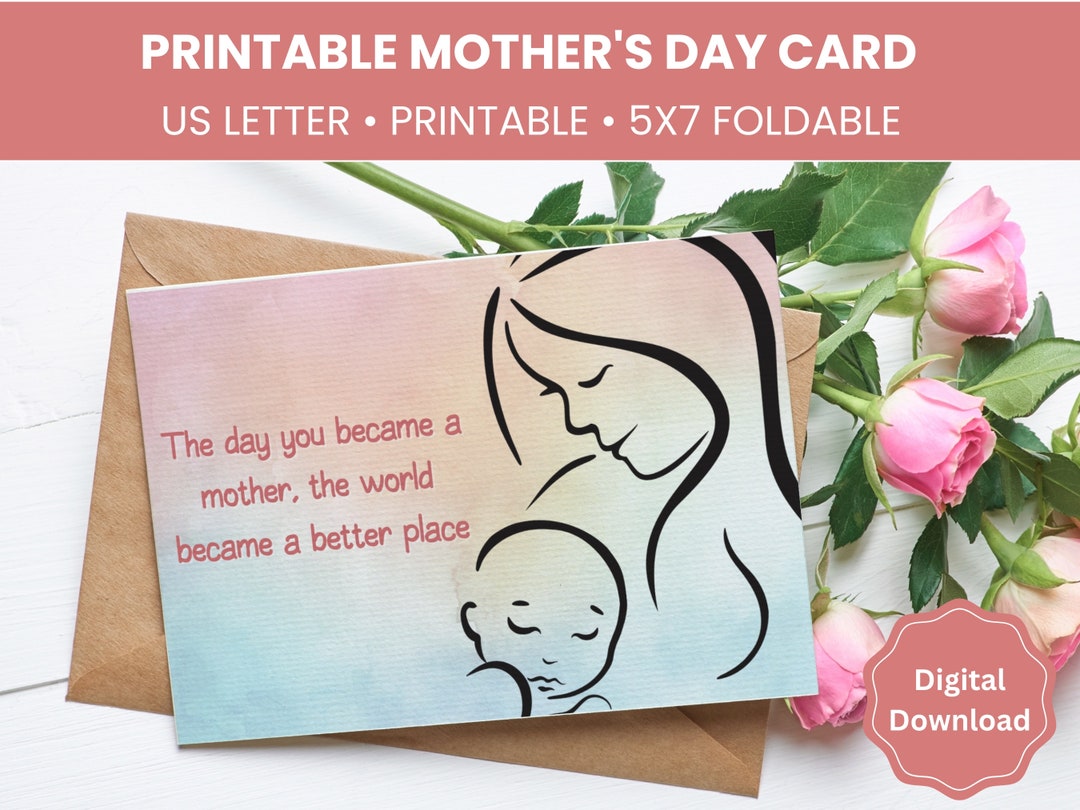 Printable First Mother's Day Card | Congratualtions Card | Mother's Day ...