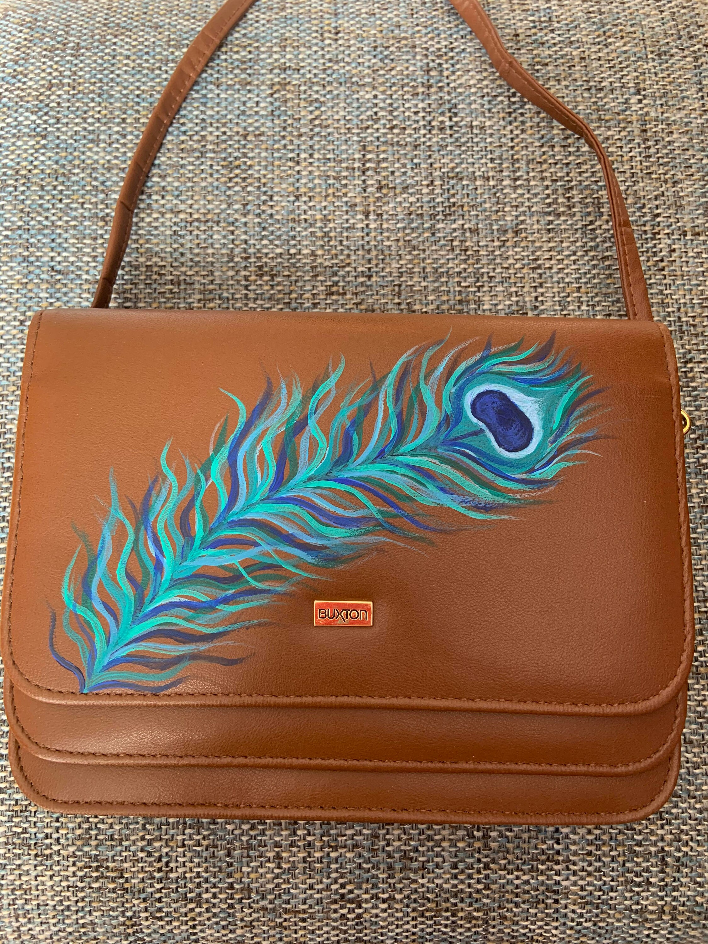 Hand Painted Peacock Bag - Etsy