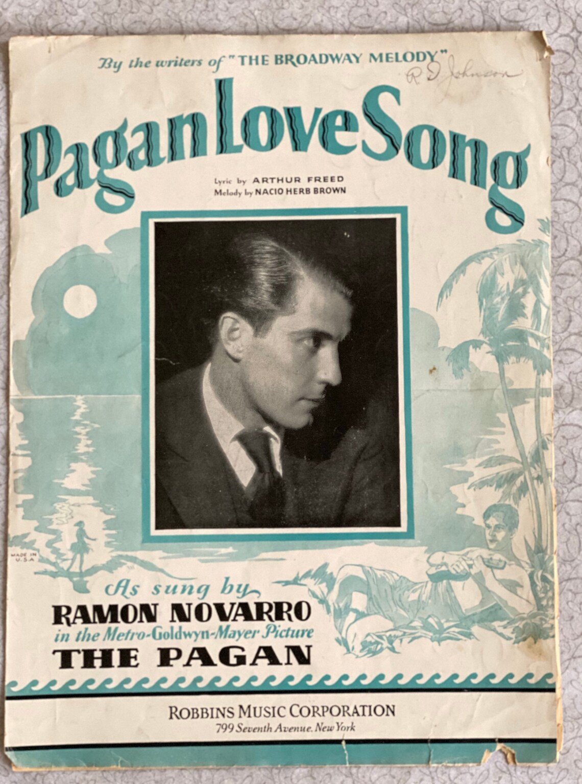 Pagan Love Song Sheet Music 1929 Vintage Sheet Music Arthur | Etsy
