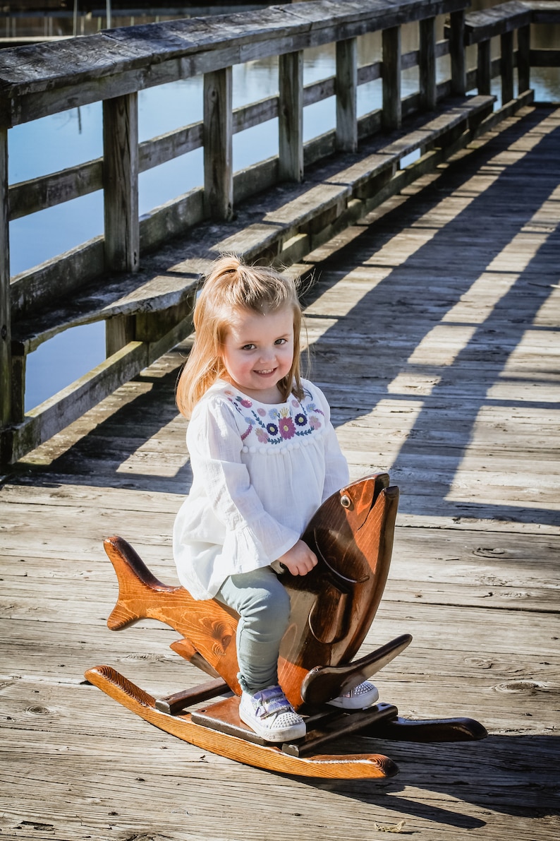 Solid Wood Rocking Fish - Etsy