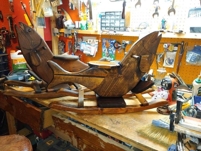 Solid Wood Rocking Fish | Etsy