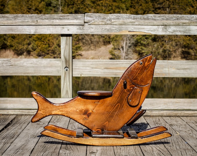 Solid Wood Rocking Fish - Etsy