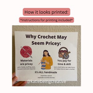 Why Crochet May Seem Pricey Sign for Markets- Digital File ONLY (price ...