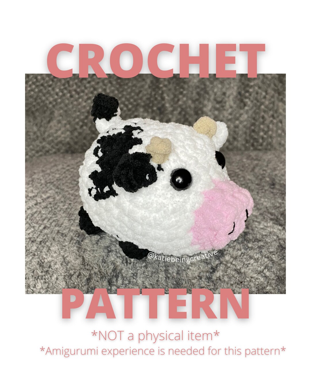 No-sew Cow Crochet Pattern: No Sew Farm Animal Crochet Pattern - Etsy