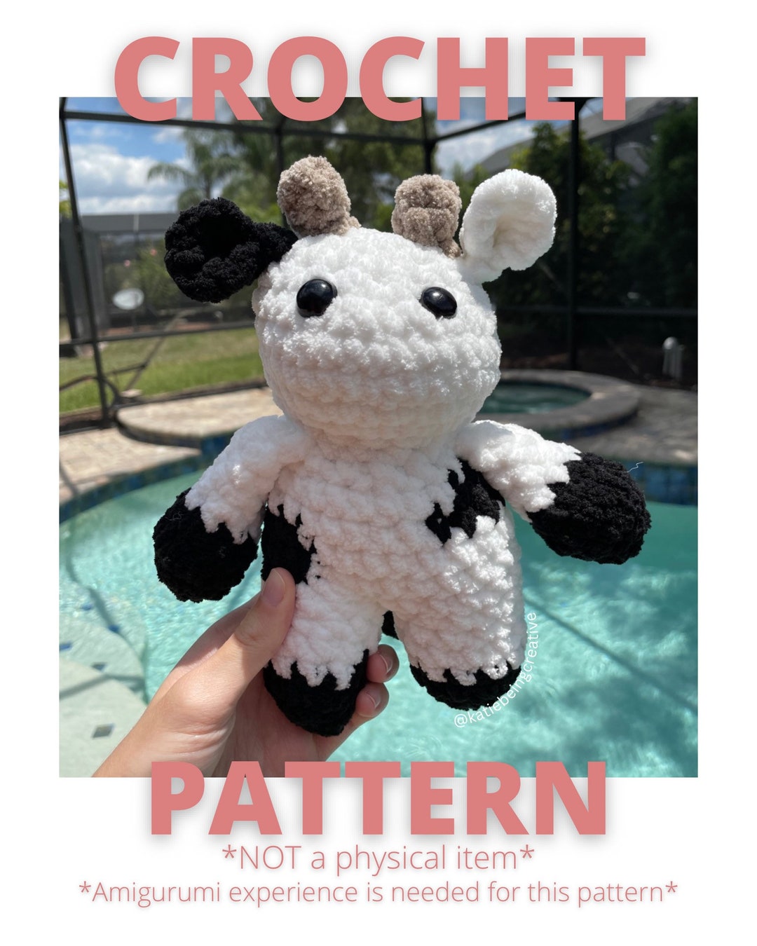 Small + Low-sew Cow Crochet Pattern | Quick Cow Crochet Pattern - Etsy
