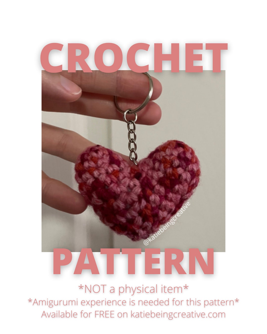 Mini Heart Keychain Crochet Pattern - Etsy