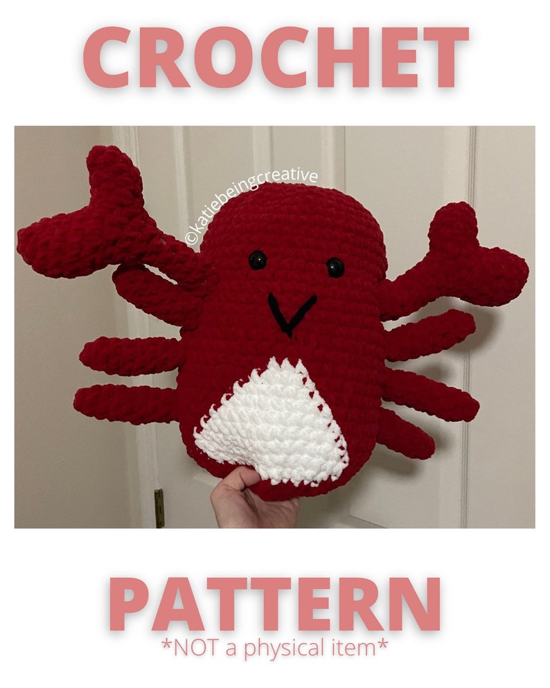 Crab Plushie Crochet Pattern inspired by Carlos the Crab - Etsy