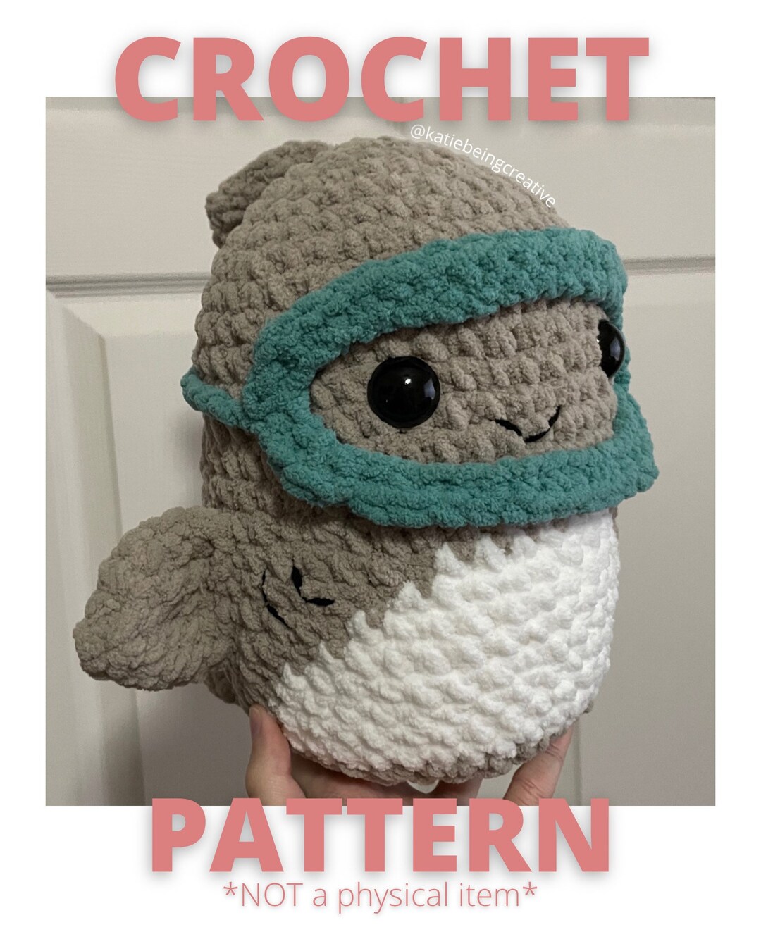 Shark Plushie With Goggles Crochet Pattern (inspired by Gordon the ...