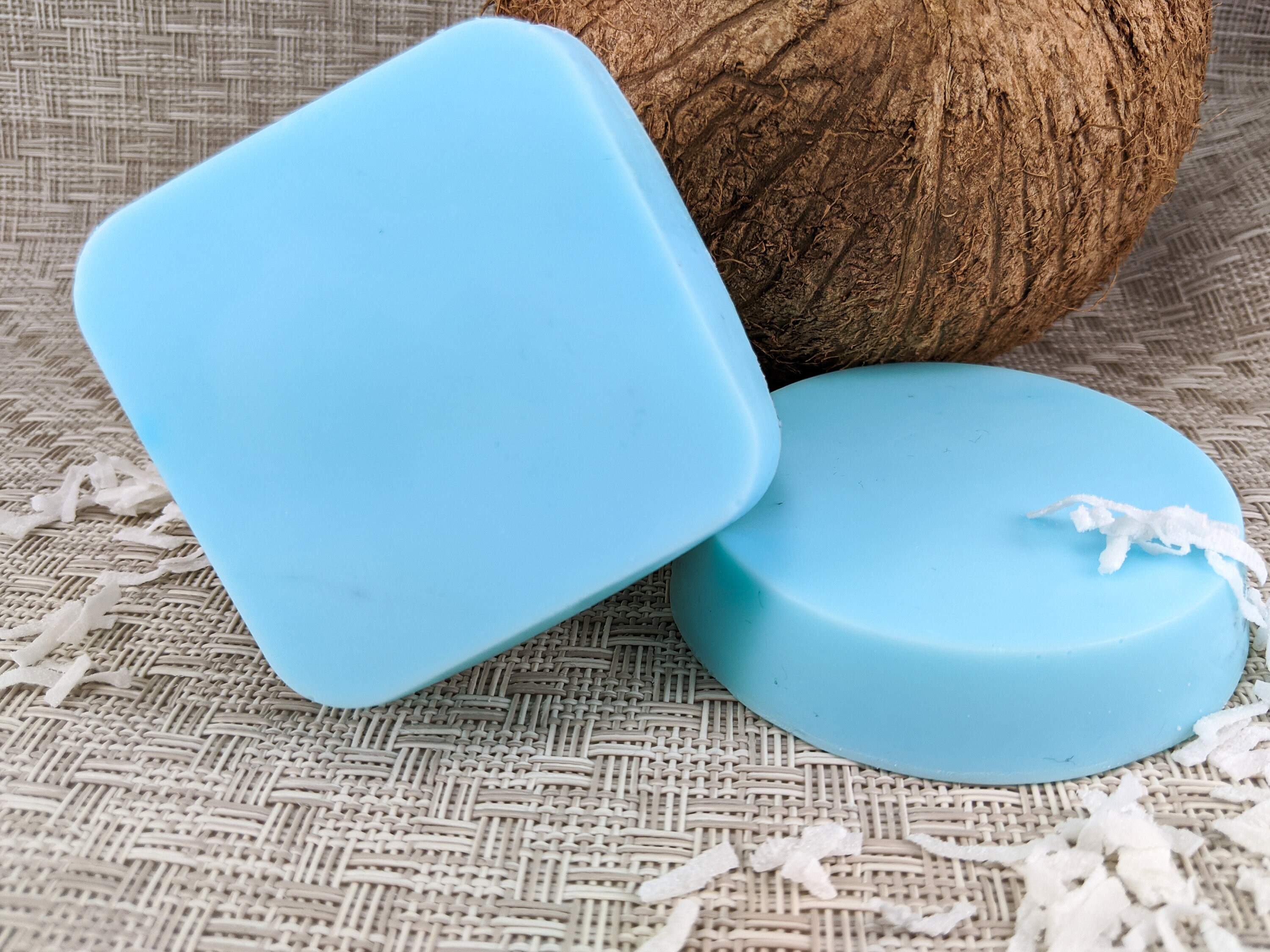 Blue Coconut Handmade Soap, Large Square Bar Soap, Shea Butter, Mango ...