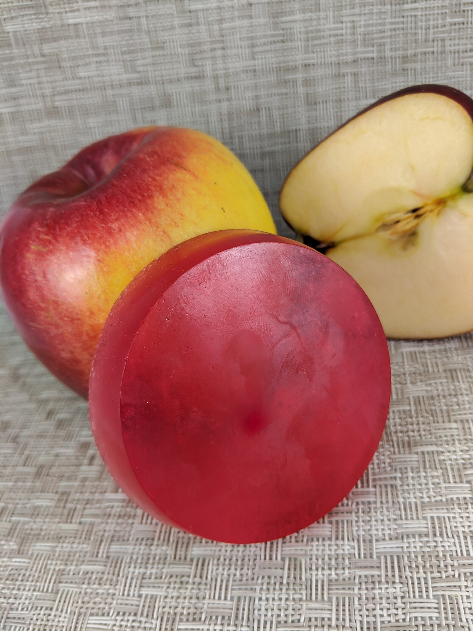 Apple Scented Round Bar Soap, Honey Glycerin Soap, Handmade Apple Soap ...