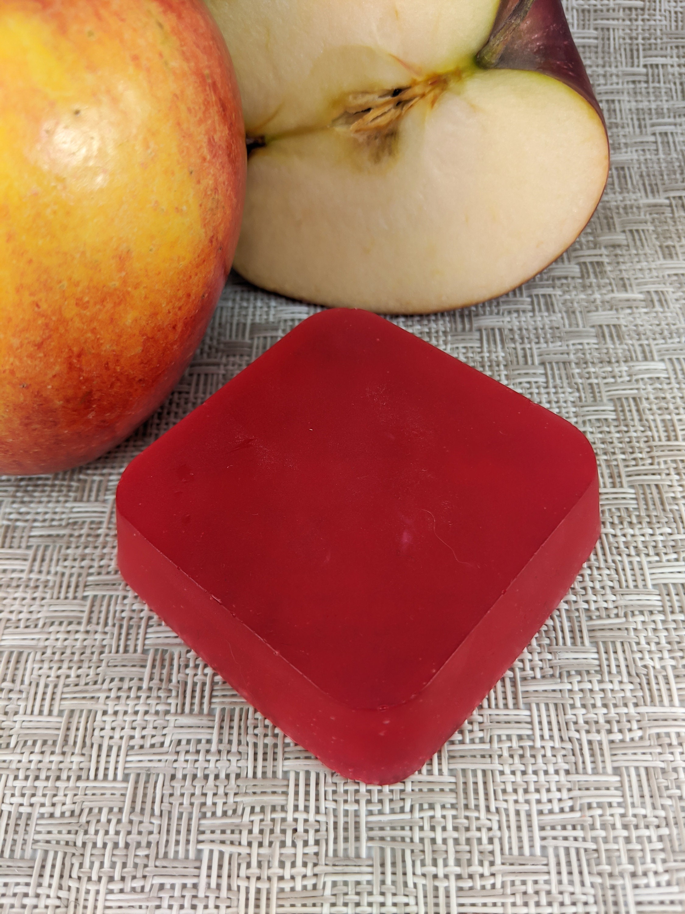 Apple Scented Round Bar Soap, Honey Glycerin Soap, Handmade Apple Soap ...