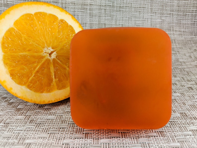 Sweet Orange Square Soap, Handmade Bar Soap, Honey Glycerin, Honey Soap ...