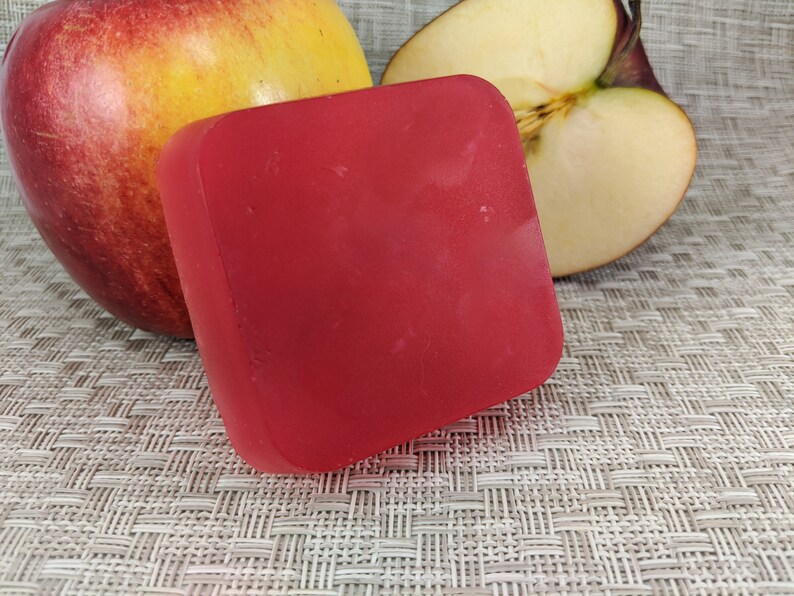 Apple Scented Round Bar Soap, Honey Glycerin Soap, Handmade Apple Soap ...