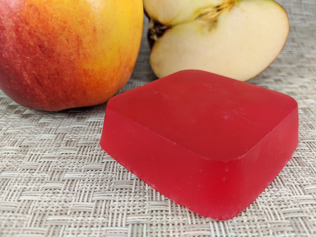 Apple Bar Soap, Large Square Bar, Honey Glycerin Soap, Handmade Apple ...