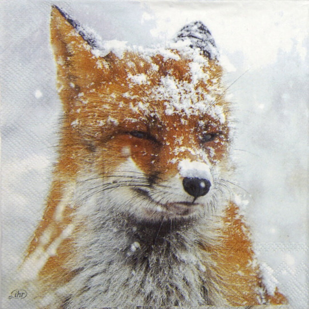 Decoupage Winter Fox in the Snow Christmas Napkins X 4 Napkin Paper ...