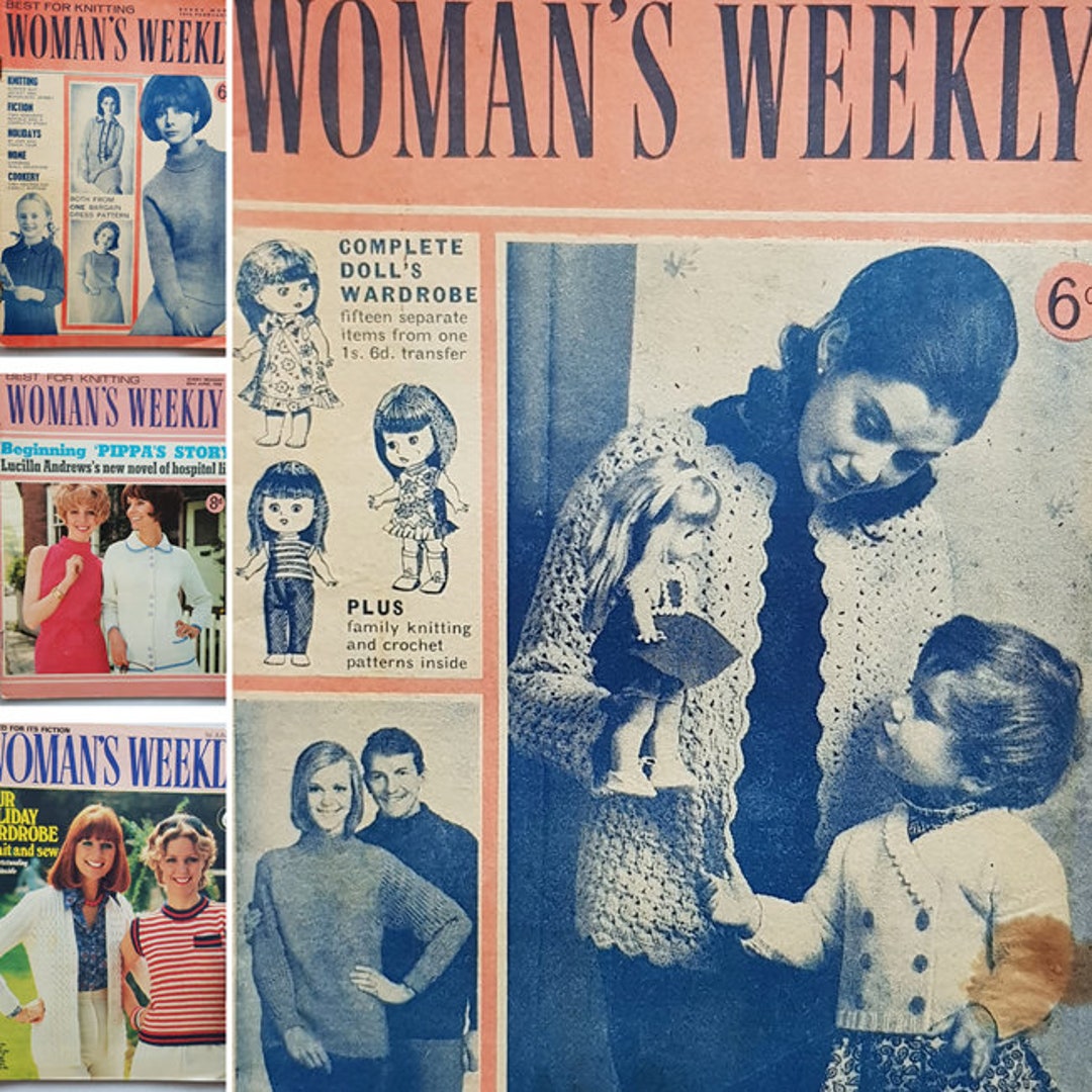 Vintage 1960s 1970s Woman's Weekly Magazines Knitting Patterns Stories ...