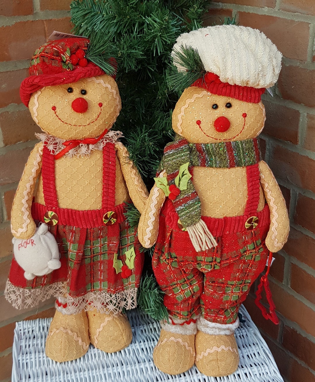 Chef Gingerbread Man & Mrs Gingerbread Couple 55cm Tall Gingerbread ...