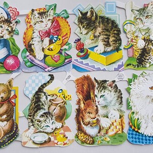 Vintage Style Paper Scraps Cute Kitty Cats Kittens Cat Paper Scraps Art ...