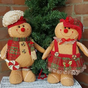 Gingerbread Man Chef & Gingerbread Girlfriend Couple 40cm Tall ...