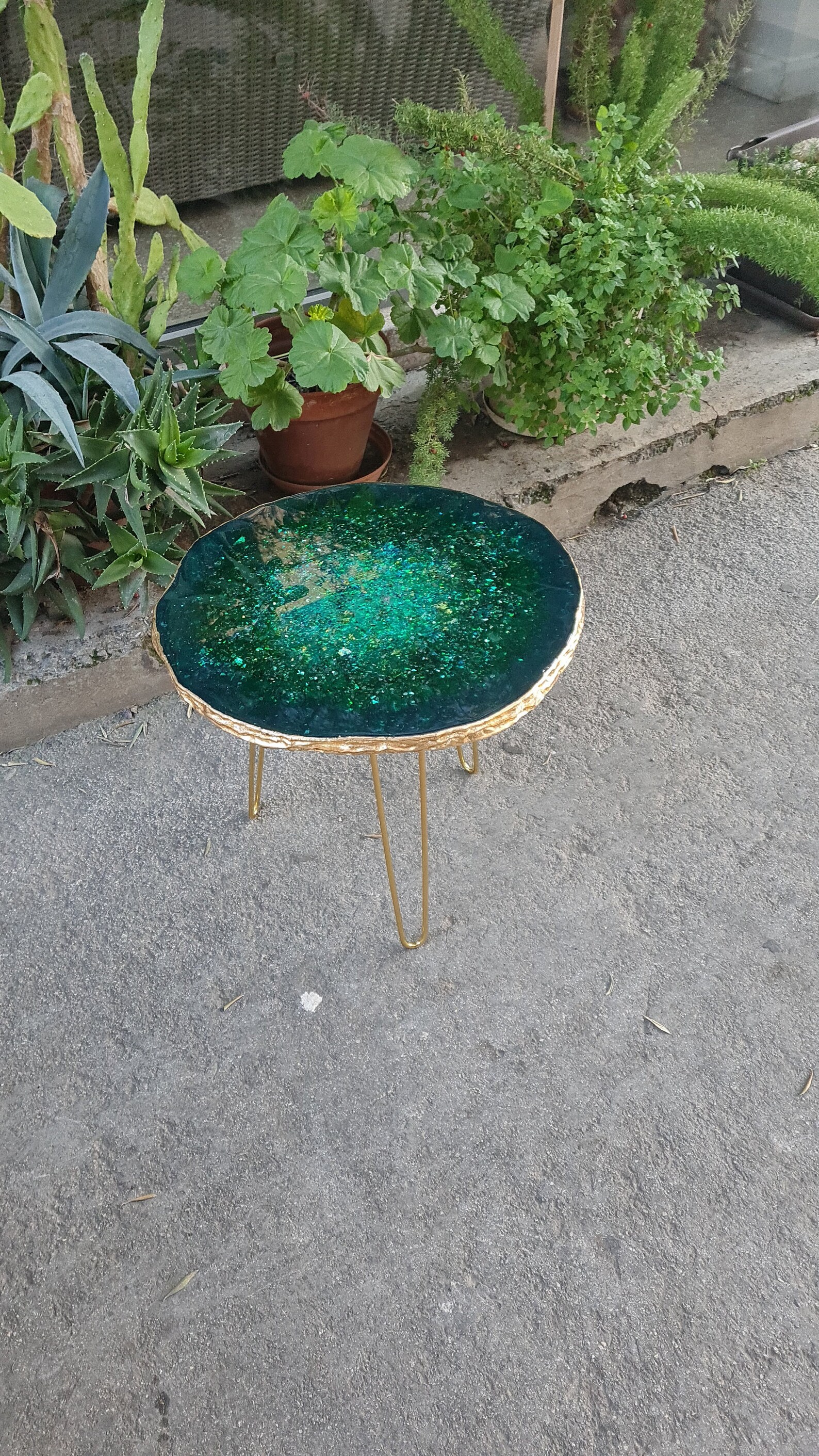 Green Emerald Epoxy Table Resin Coffee Table Irregular Live - Etsy