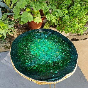 Green Emerald Epoxy Table, Resin Coffee Table, Irregular Live Edges ...