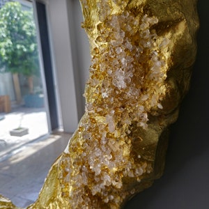 Large Gold Leaf Irregular Mirror: Asymmetrical Crystal Accent Mirror - Etsy