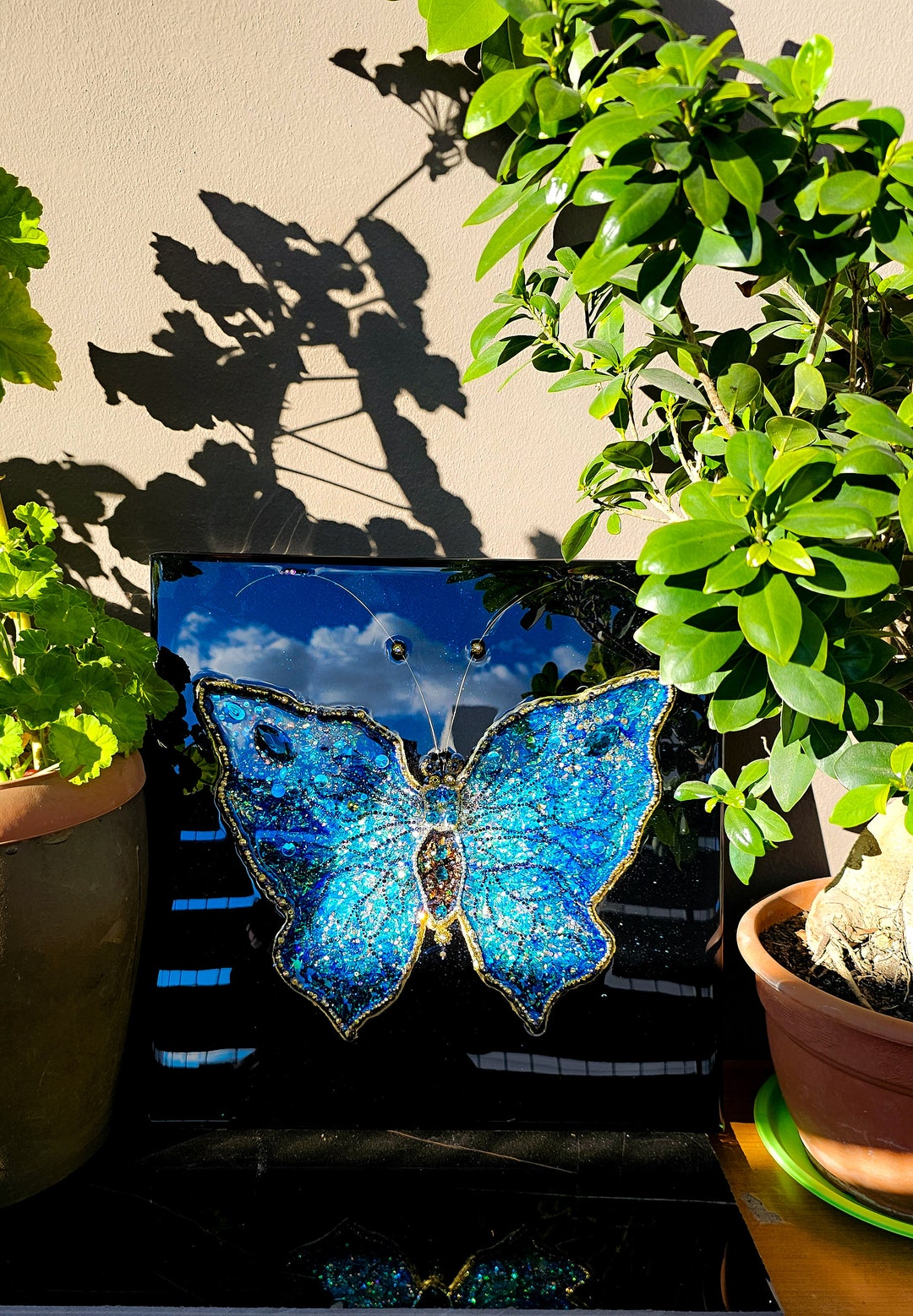 Butterfly Large Blue Morpho, Butterfly Crystal Art, Unique Butterfly ...