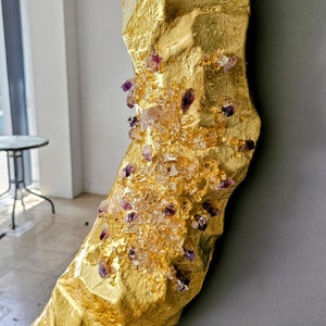 Large Gold Leaf Irregular Mirror: Asymmetrical Crystal Accent Mirror - Etsy