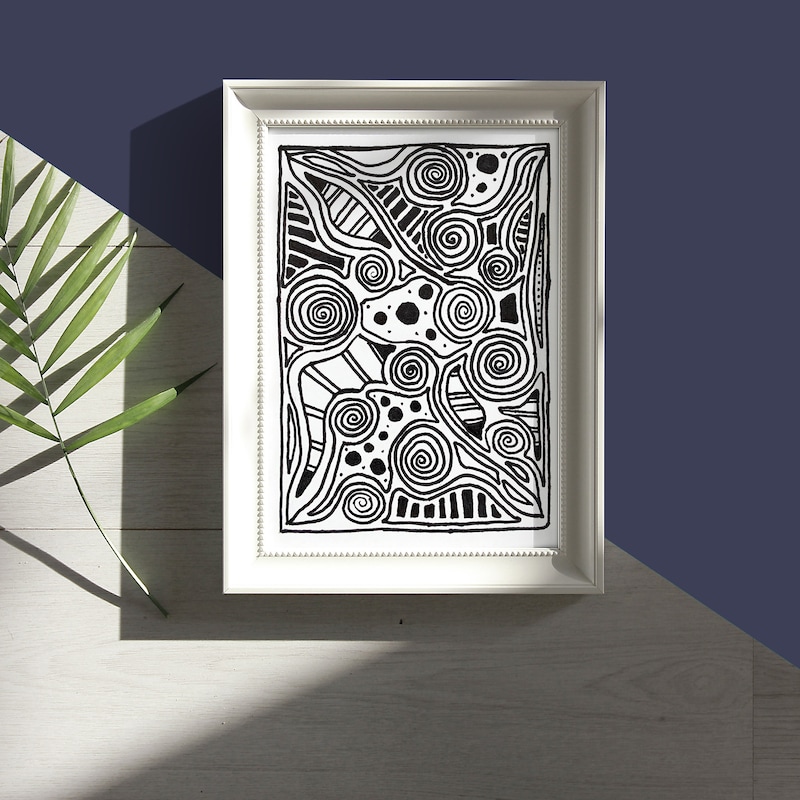 Zen Tangle Painting - Etsy