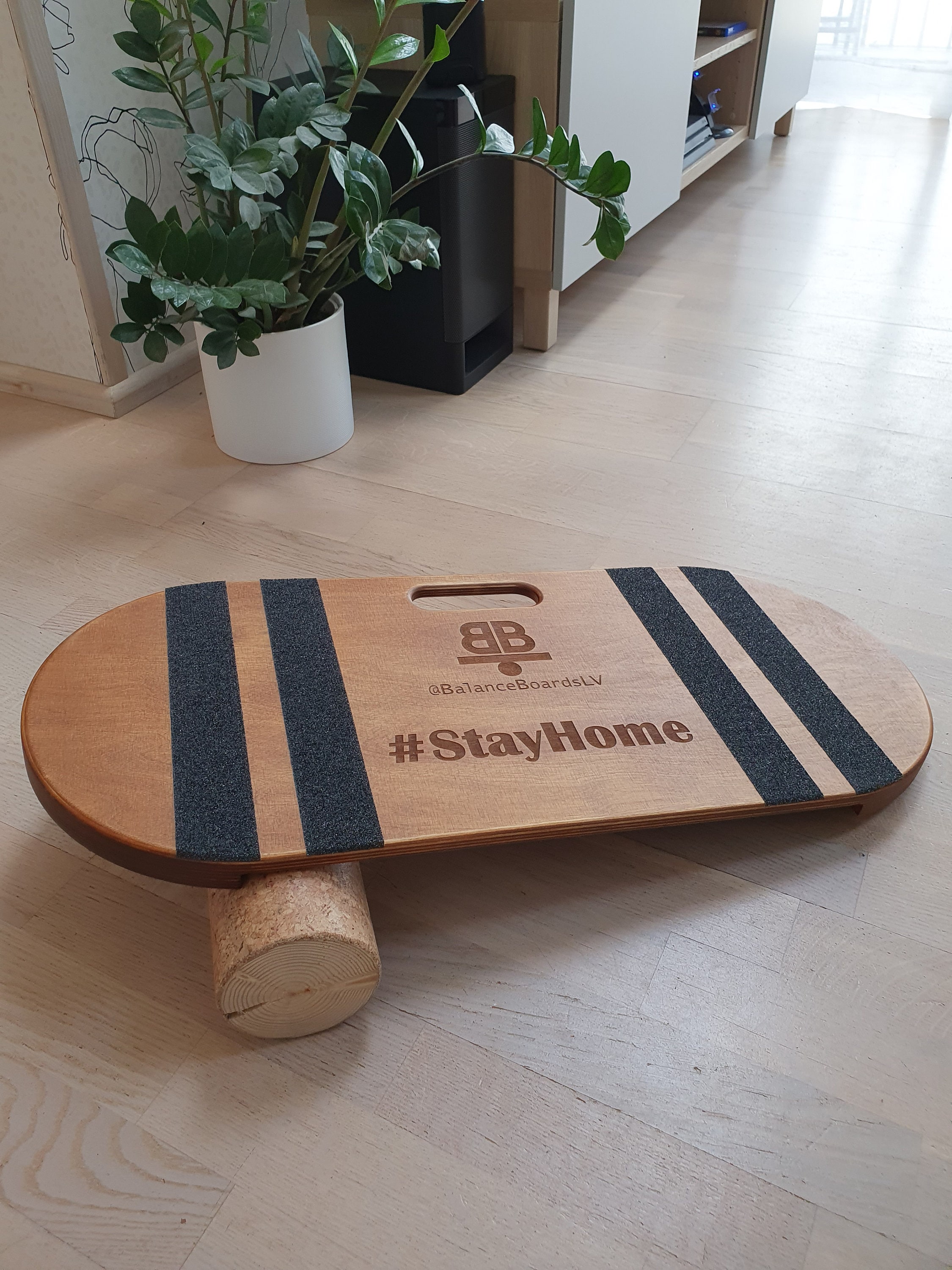 Wooden Balance Board From Baltic Birch Plywood Handcrafted /cork Roller ...