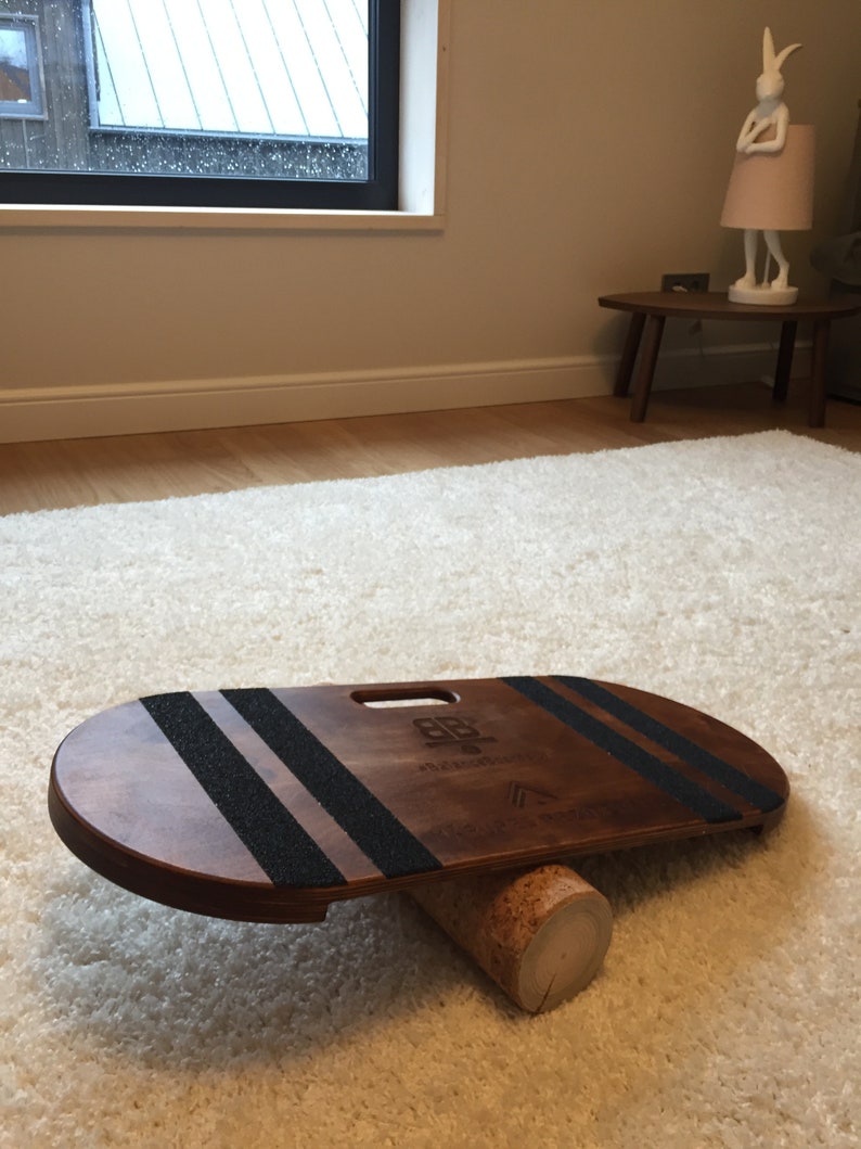 Wooden Handmade Balance Board With Cork Roller - Etsy