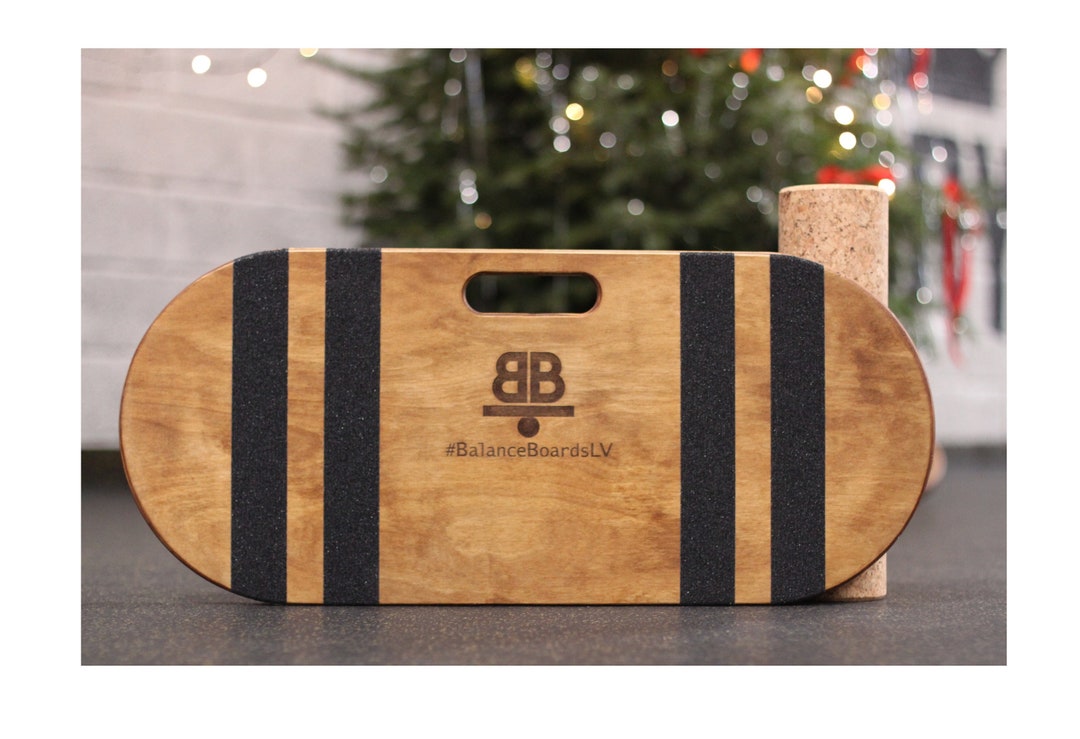 Wooden Handmade Balance Board With Cork Roller - Etsy