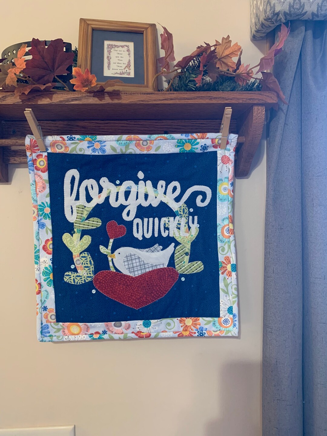 Quilted Inspirational Wall Hanging. Forgive Quickly - Etsy