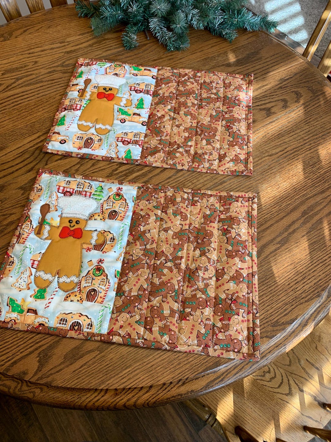 Quilted Gingerbread Placemats Set of Two - Etsy