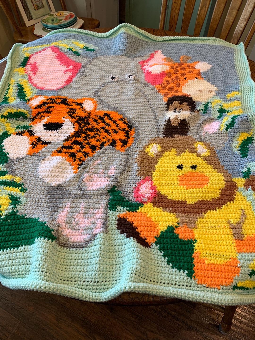 Crocheted Jungle Animals Baby Afghan - Etsy
