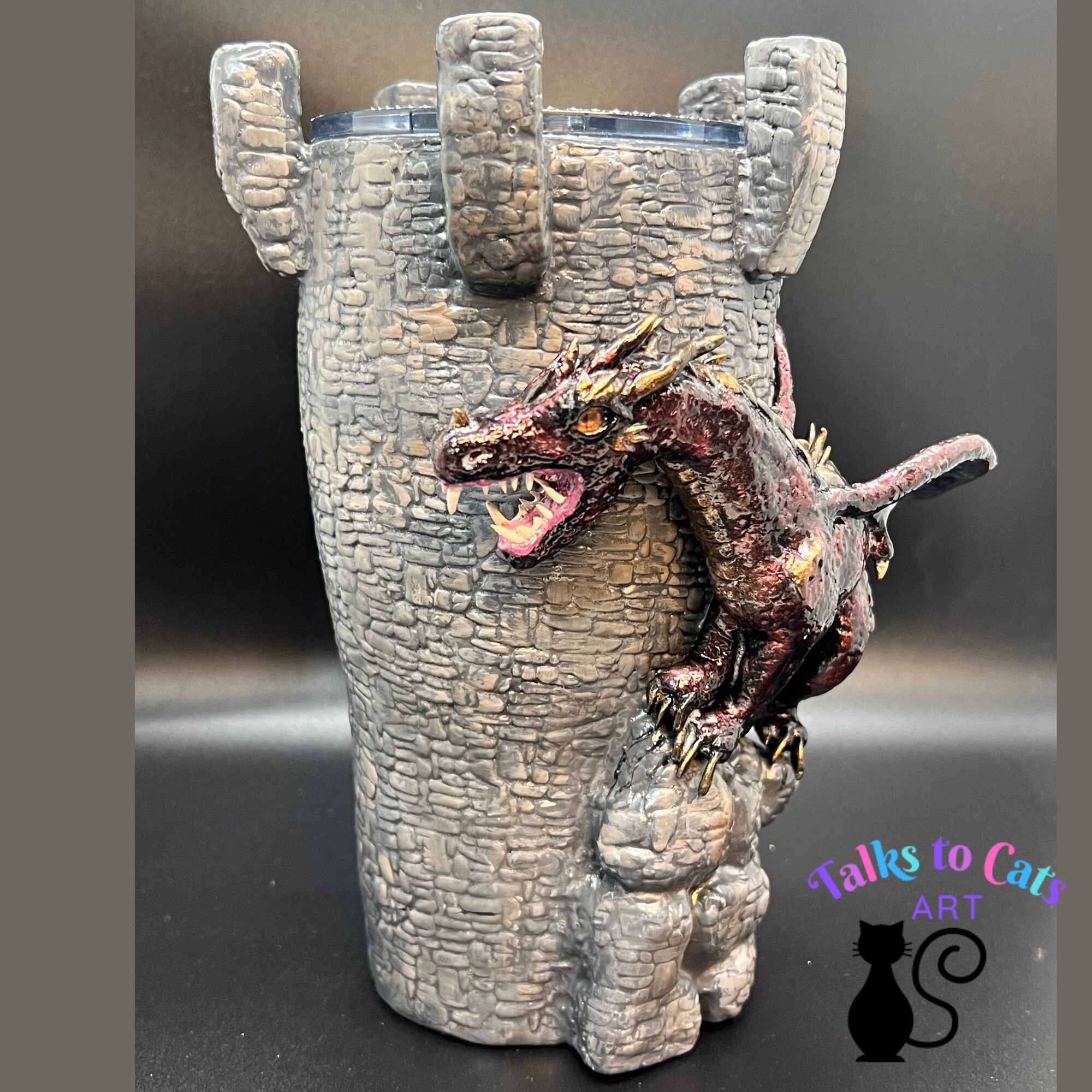 Hand Sculpted 3D Dragon Tumbler | D & D Mimic | Clay Sculpted | 30 ...