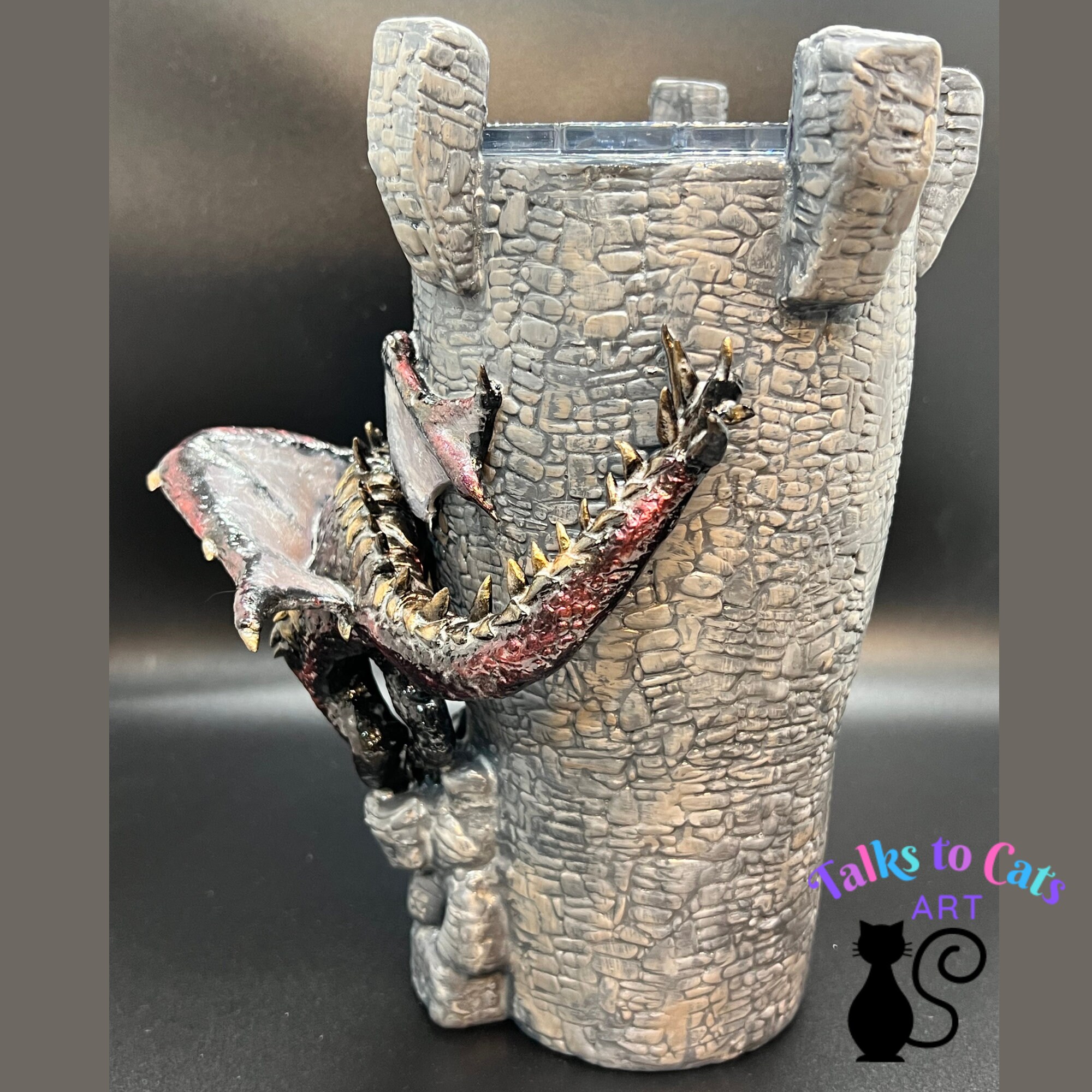 Hand Sculpted 3D Dragon Tumbler | D & D Mimic | Clay Sculpted | 30 ...