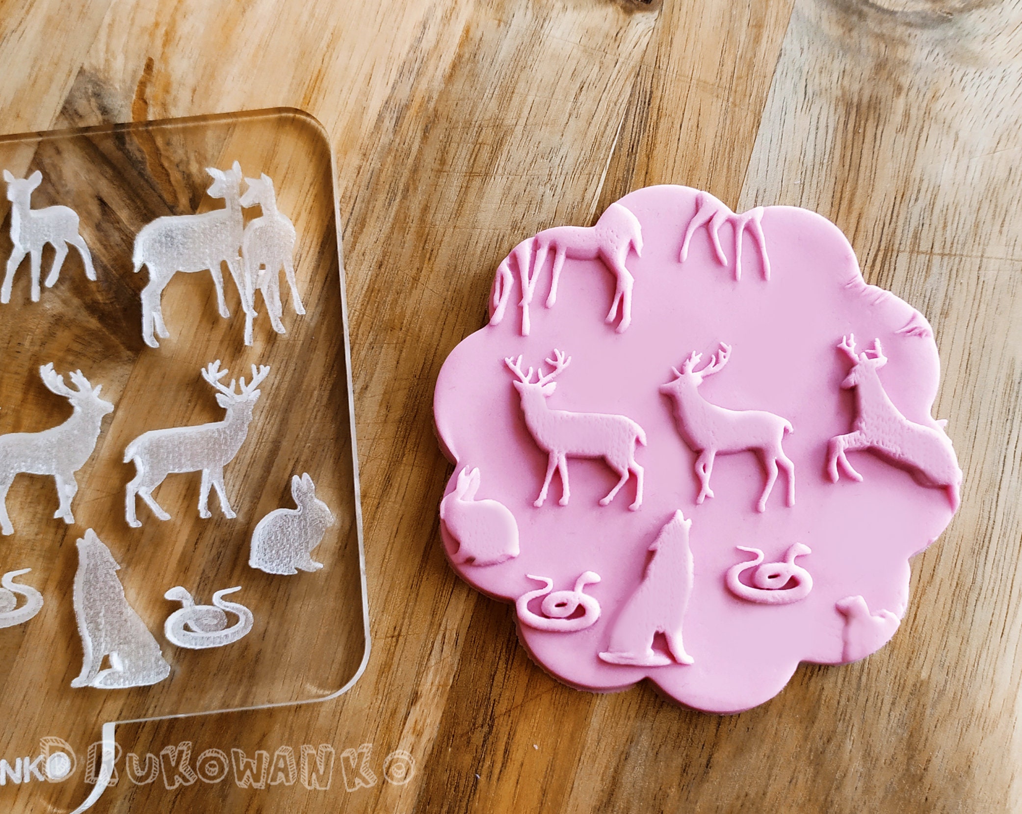 Forest Wild Animals Wolf Snake Deer Rabbit Embosser Stamp - Etsy