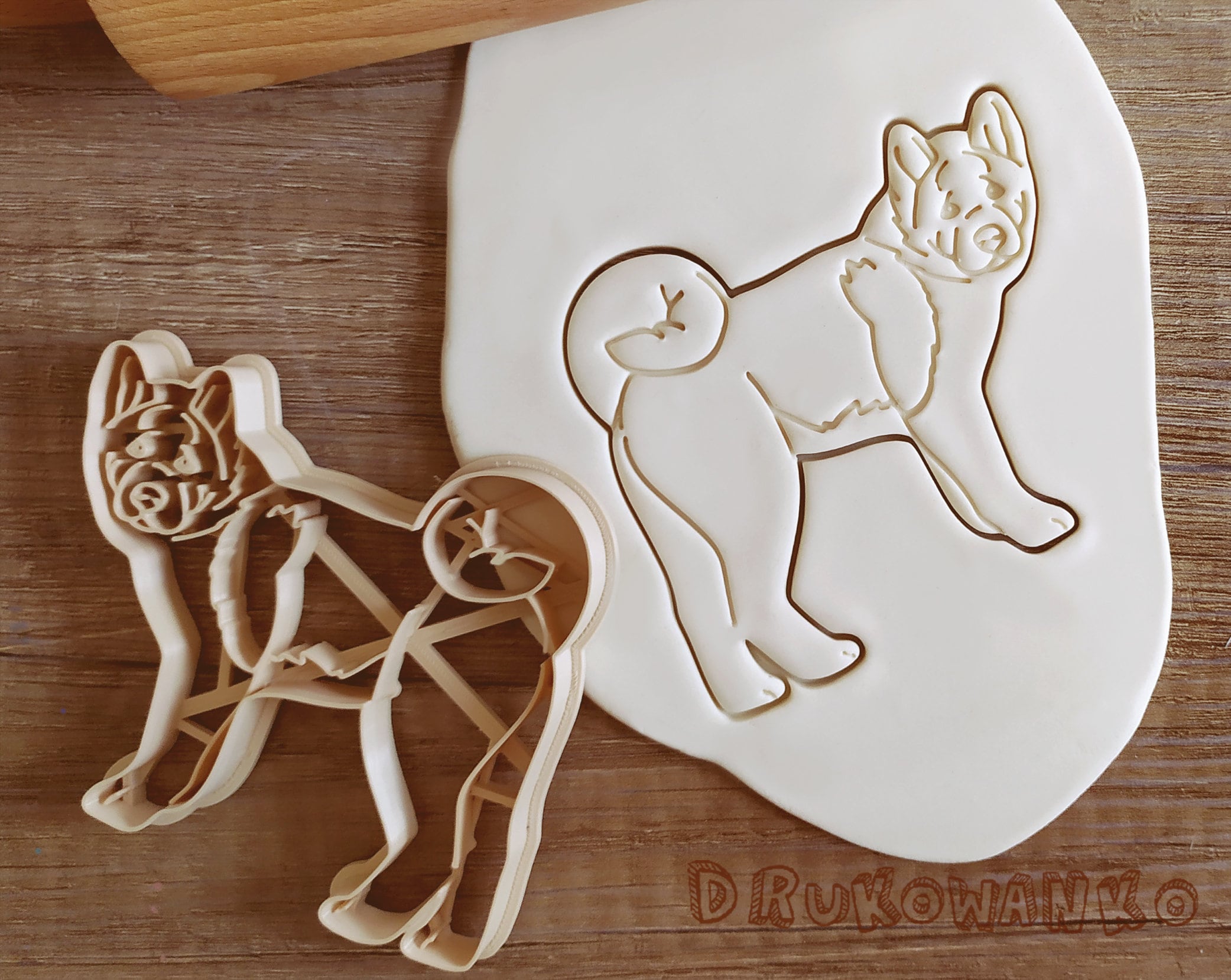 Akita Dog Standing Cookie Cutter Pastry Fondant Dough Biscuit | Etsy
