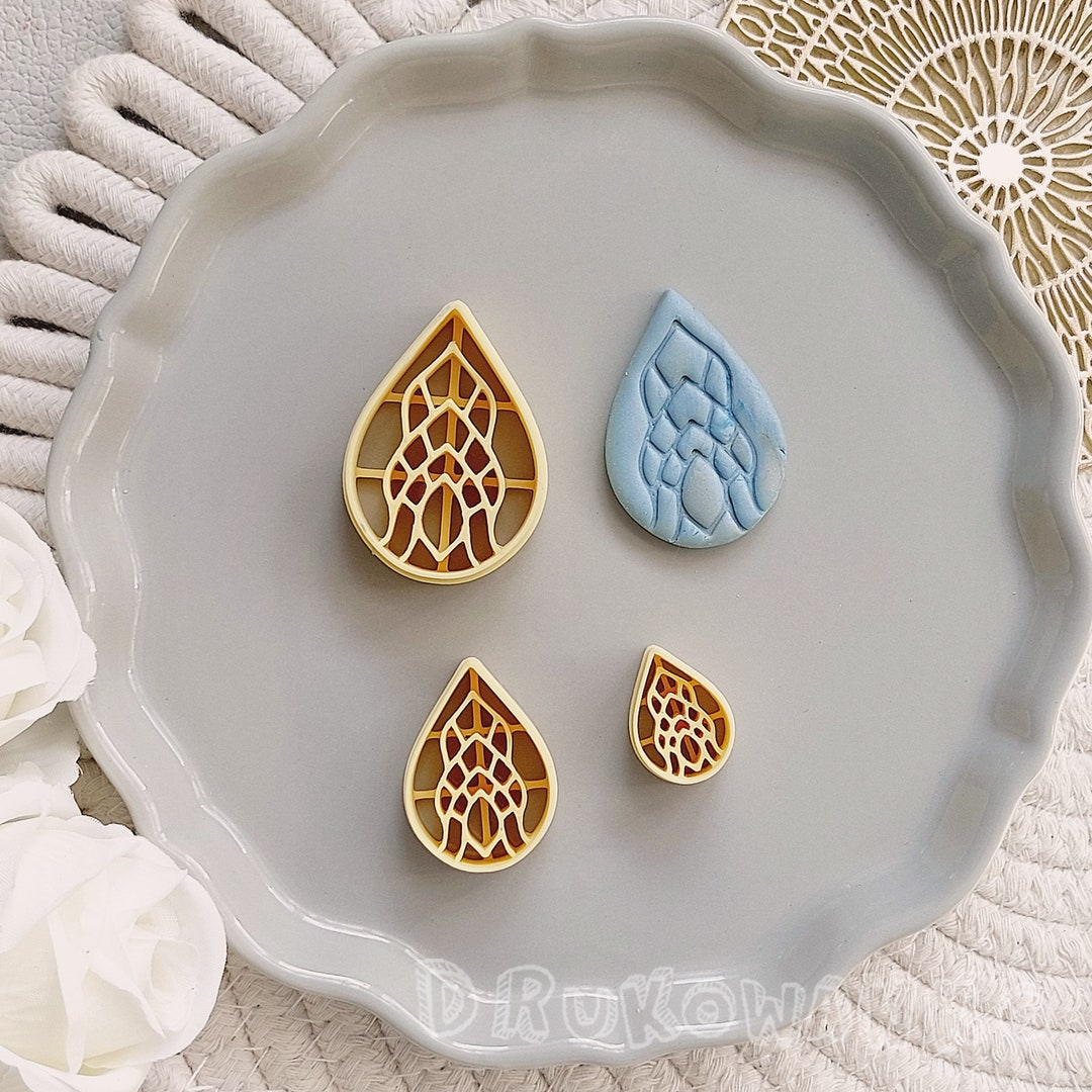 Drop Water Droplet Decorative Tear 4 Polymer Clay Cutter for Earring ...