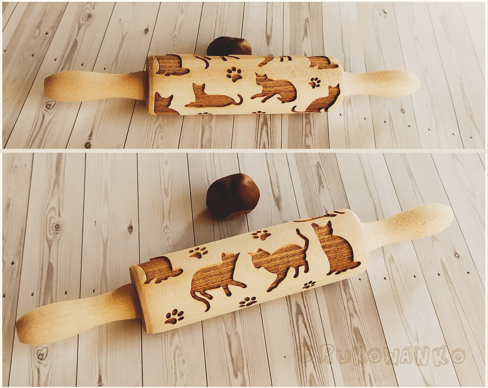 Cat Cats Rolling Pin Embossed, Cookies, Cookie, Roller, Laser Engraved ...