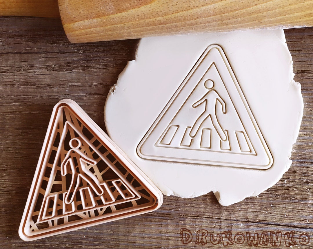 Crosswalk Road Sign Pedestrians Pavement Street Cookie Cutter Pastry ...