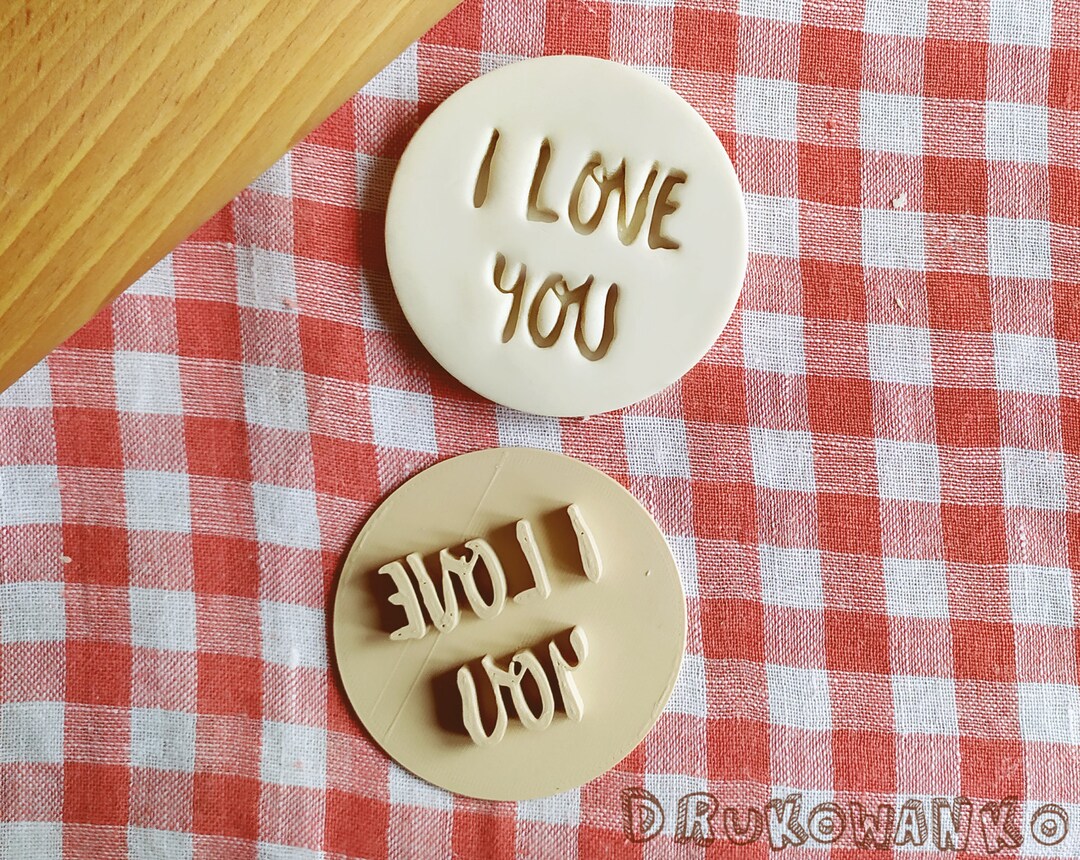 I Love You Stamp Embosser Cookie Cutter Pastry Fondant Dough Biscuit - Etsy