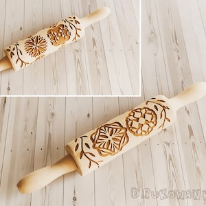 Traditional Pattern Rolling Pin Embossed, Cookies, Cookie, Roller ...