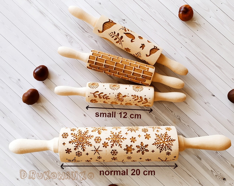 Traditional Pattern Rolling Pin Embossed, Cookies, Cookie, Roller ...
